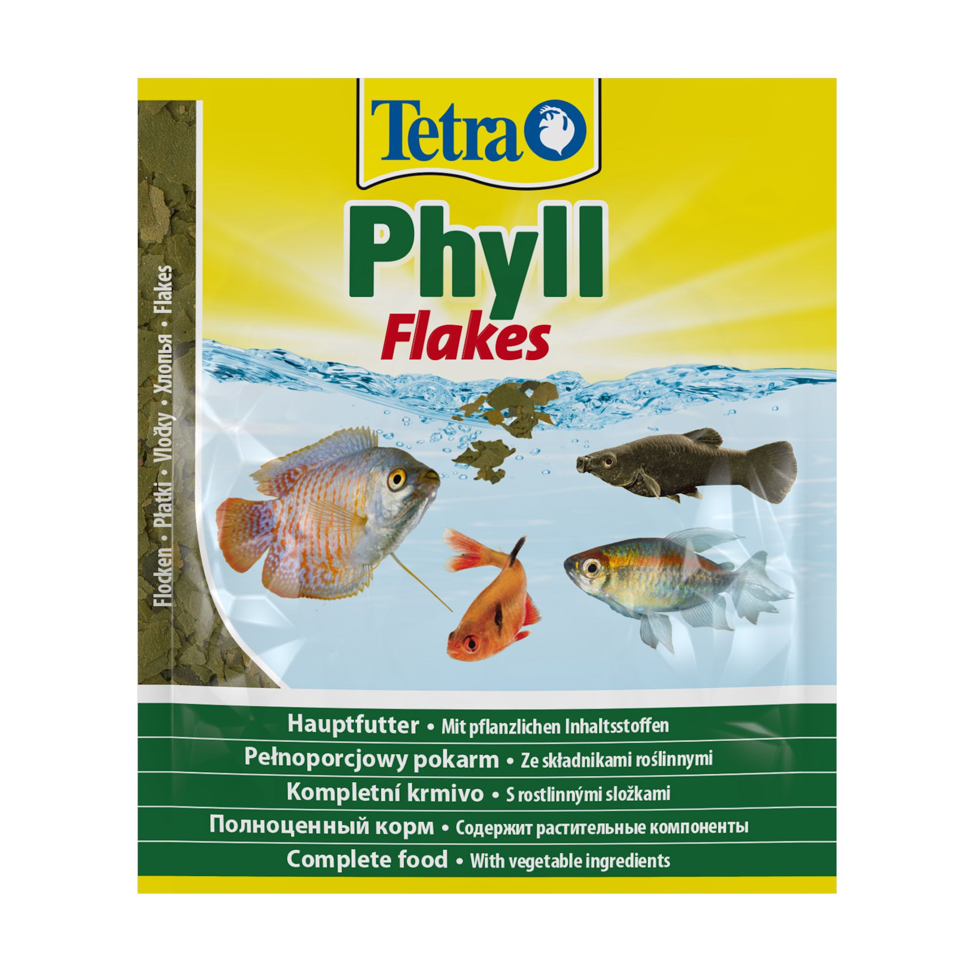 Корм для травоядных аквариумных рыб Tetra Phyll Flakes в хлопьях, 12 г ...