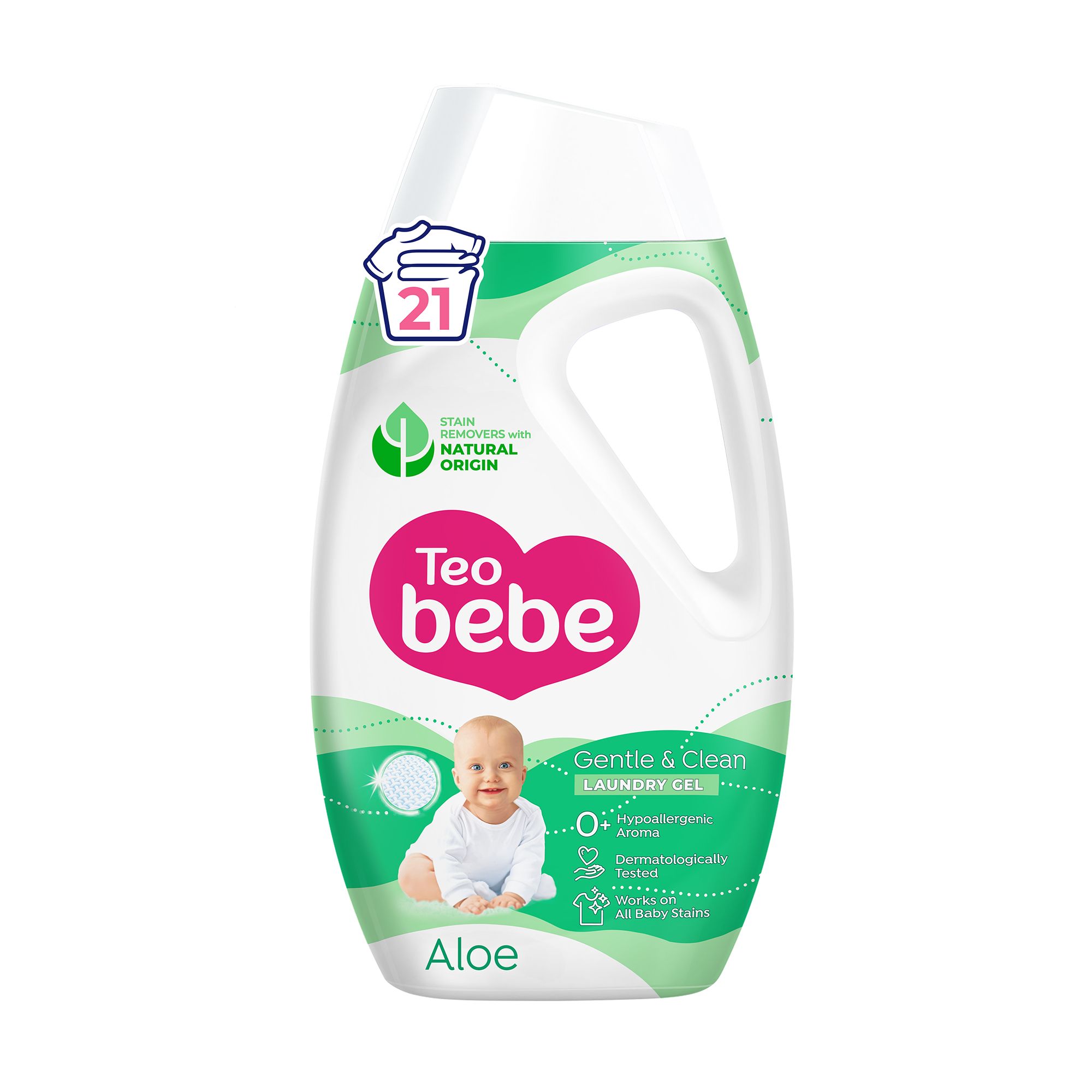 Гель для прання Teo Bebe Gentle & Clean Aloe для дитячих речей, 21 цикл ...