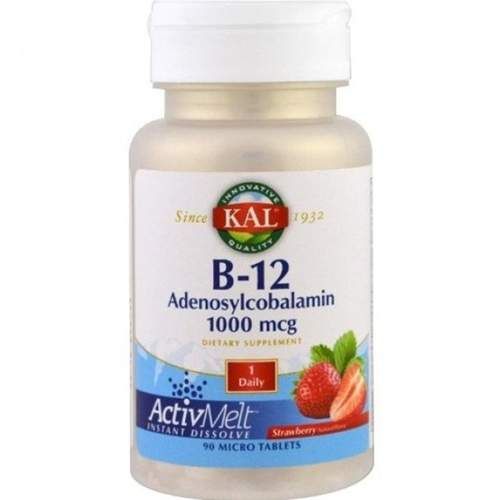 Вітамін Б12 KAL B-12 Adenosylcobalamin 1000 mcg 90 Micro Tablets ...