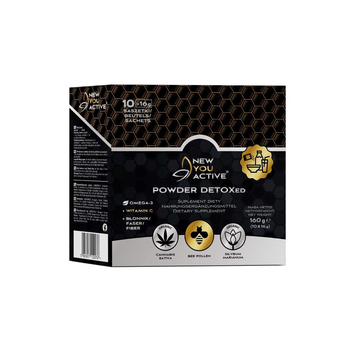 Смесь экстрактов NEW YOU ACTIVE Powder Detoxed sachets 10 х 16 g (для ...