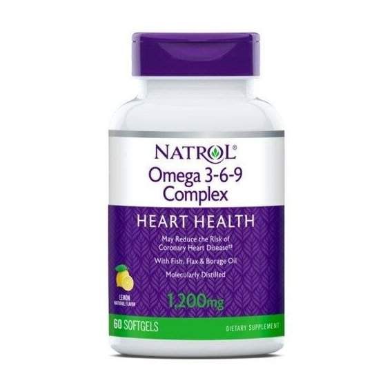 Омега 3-6-9 Natrol Omega 3-6-9 Complex 1200 mg 60 Softgels Lemon NTL ...