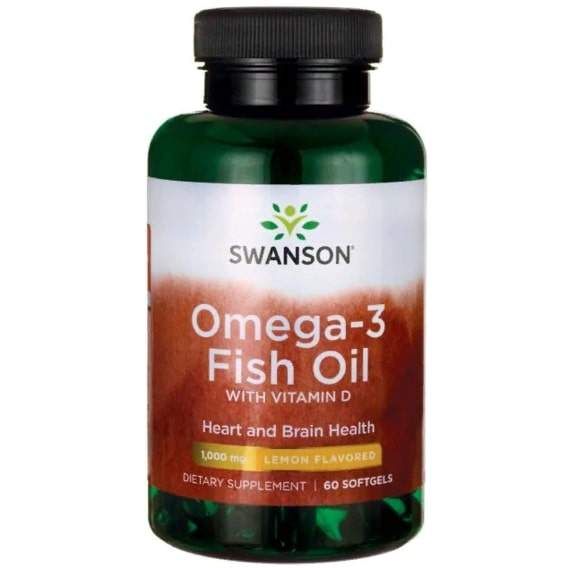 Омега 3 Swanson Omega-3 Fish Oil with Vitamin D 1000 mg 60 Softgels ...