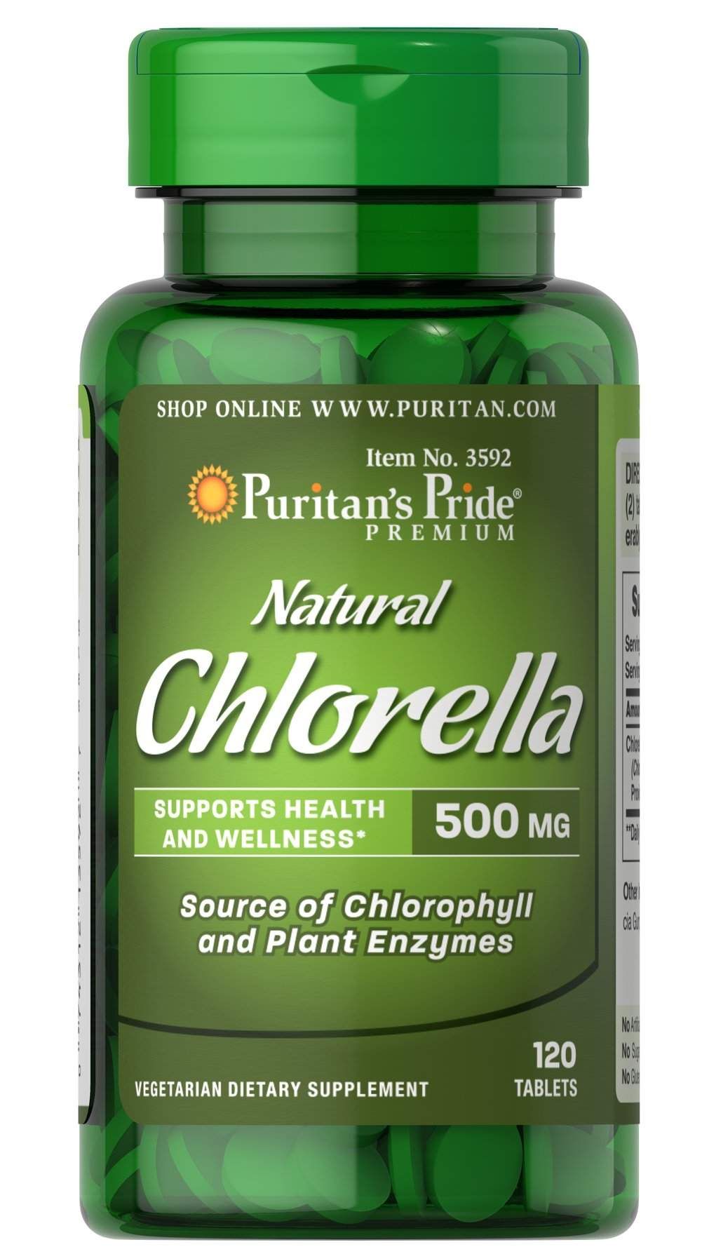 Хлорелла Puritan's Pride Natural Chlorella 500 mg 120 Tabs (864641 ...