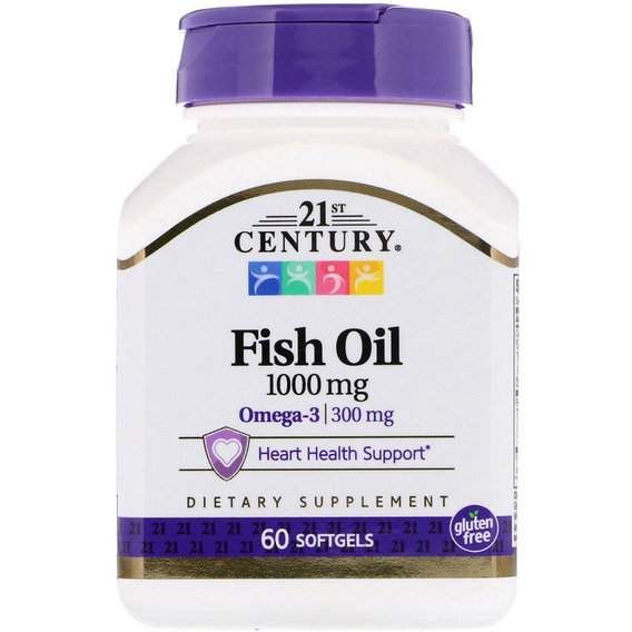Омега 3 21st Century Fish Oil /Omega 3, 1000mg/300mg 60 Softgels ...