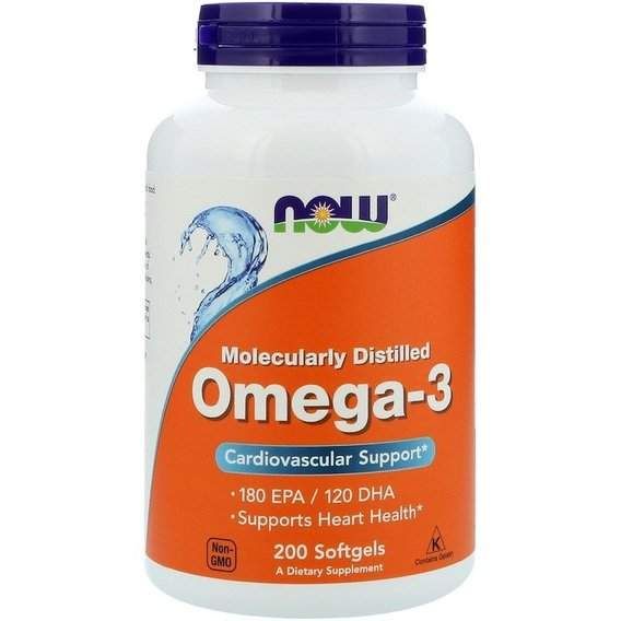 Омега 3 NOW Foods Omega-3 Molecularly Distilled Softgels 200 Softgels ...