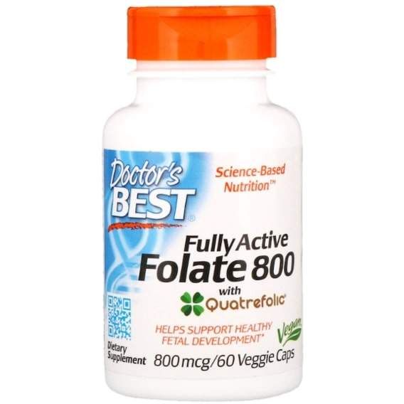 Фолієва кислота Doctor's Best Fully Active Folate 800 mcg 60 Veg Caps ...