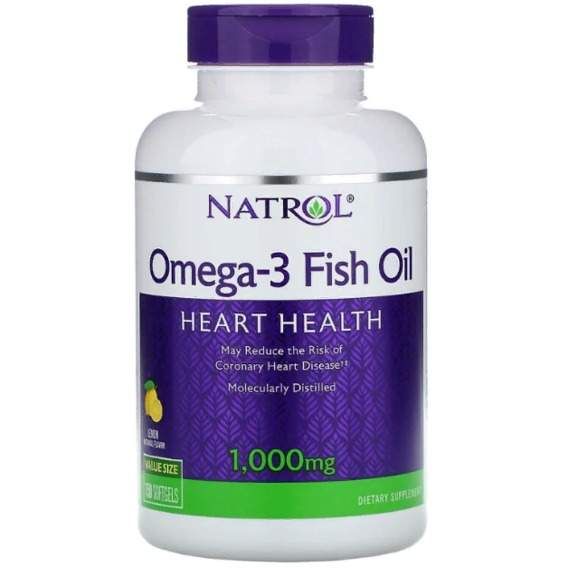 Омега 3 Natrol Omega-3 Fish Oil 1000 mg 150 Softgels Natural Lemon ...