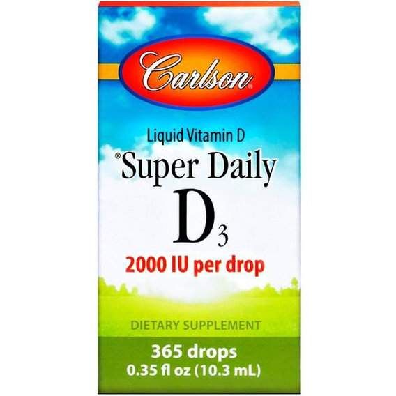 Вітамін D Carlson Labs Super Daily D3 2000 IU 0.35 fl oz 10,3 ml ...