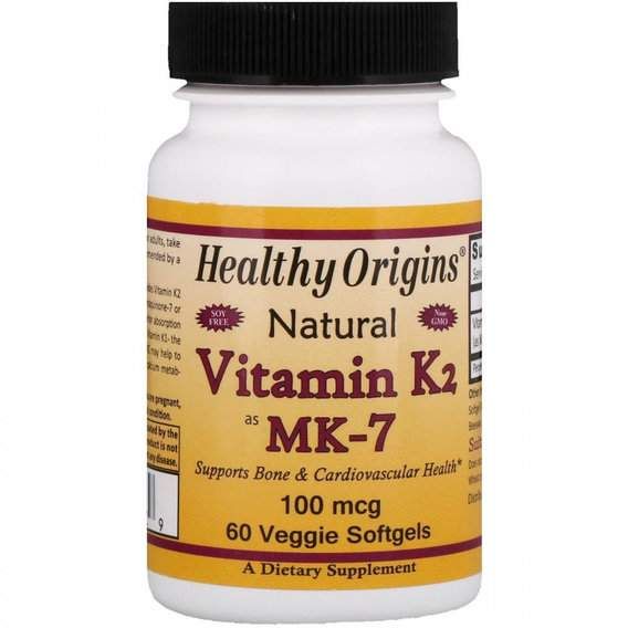 Вітамін K Healthy Origins Vitamin K2 as MK-7 Natural 60 Veg Softgels ...