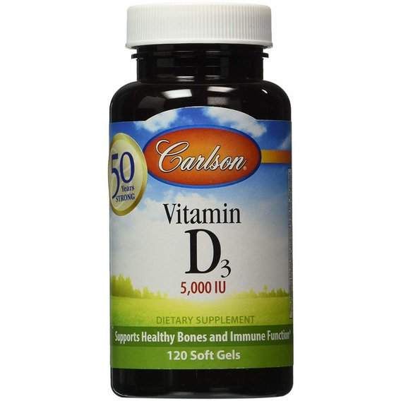 Витамин D Carlson Labs Vitamin D3 5000 IU 120 Soft Gels CAR-14110 ...