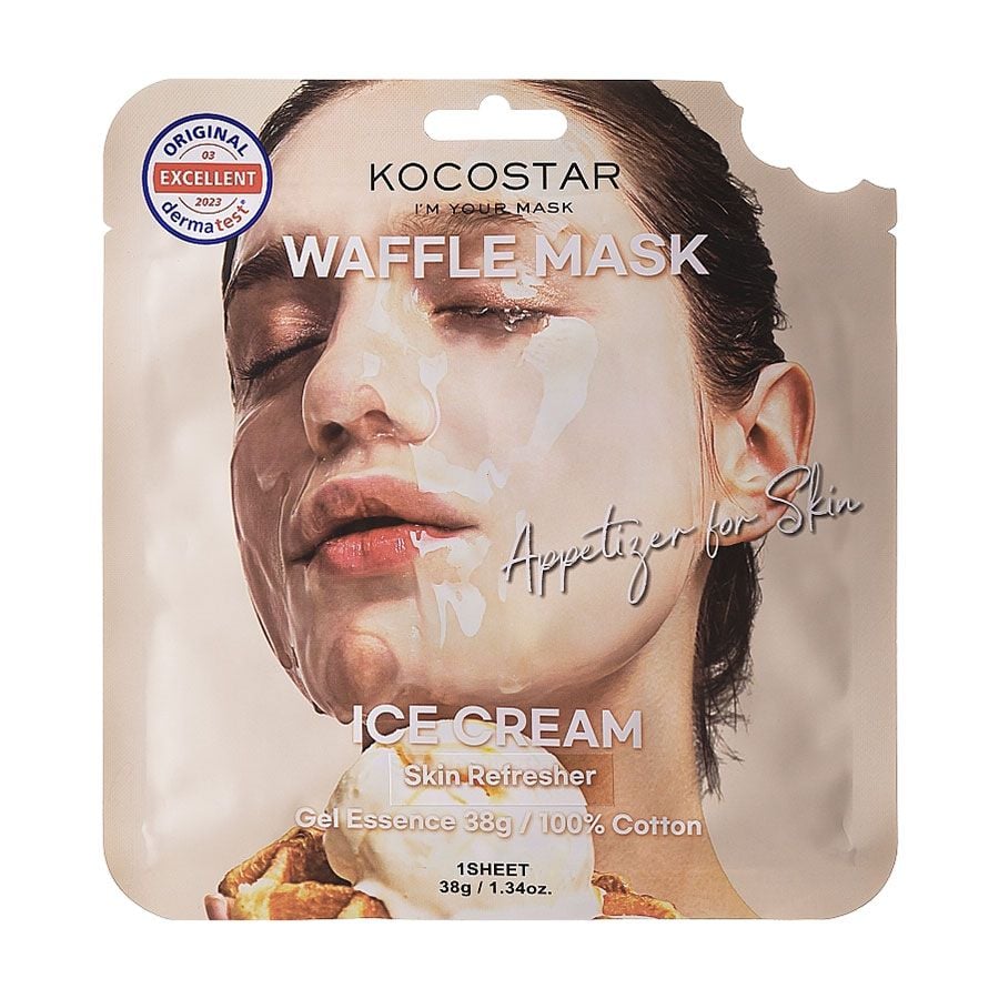 Смягчающая вафельная маска для лица Kocostar Waffle Mask, Ice Cream, 40 ...