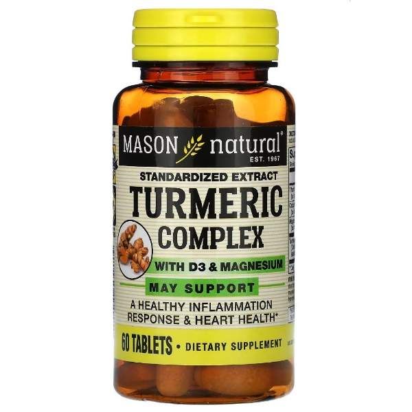 Куркума Mason Natural Turmeric Complex With Vitamin D3 & Magnesium 60 ...