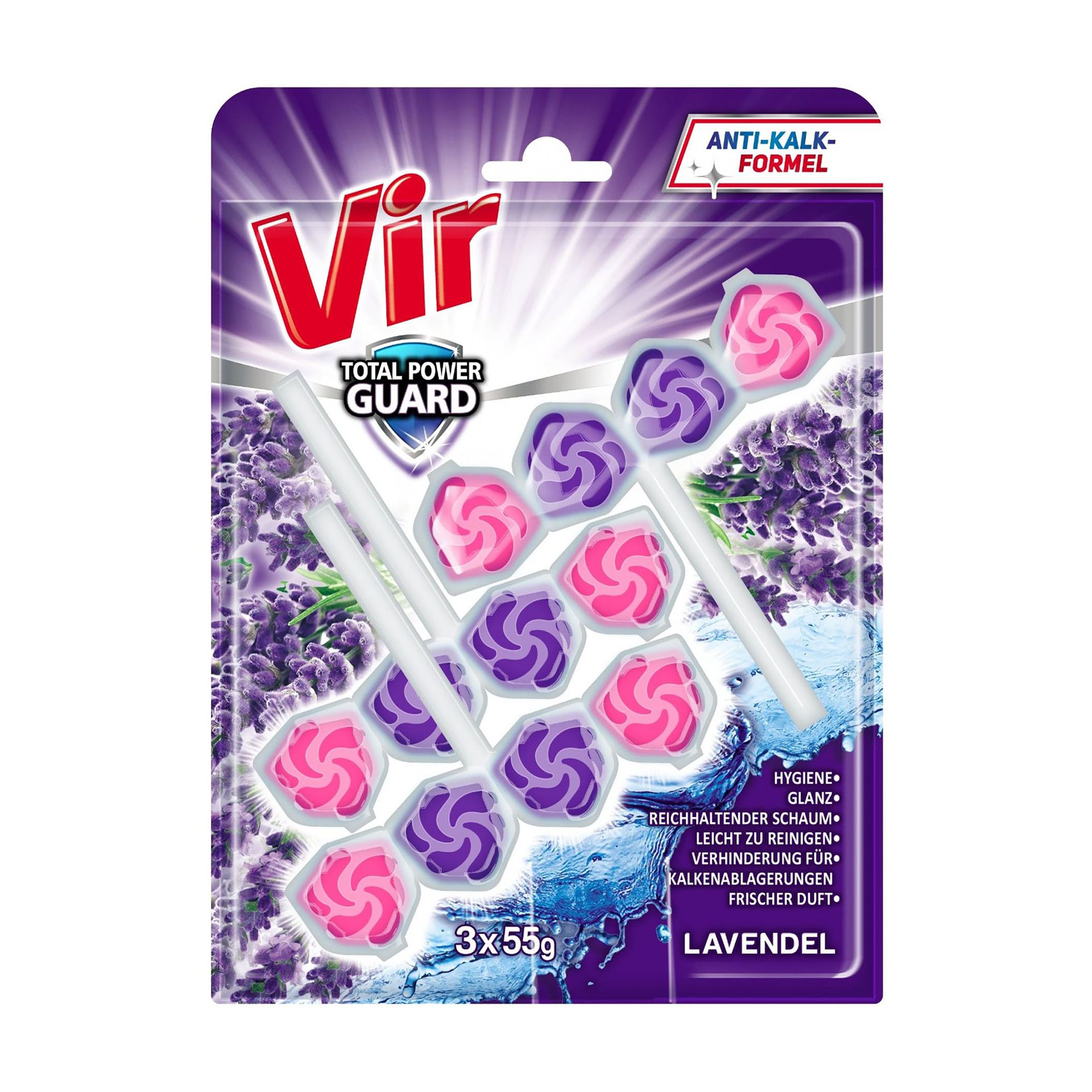 Туалетний блок Vir Total Power Guard Лаванда, 3*55 г — купити на EVA.UA ...