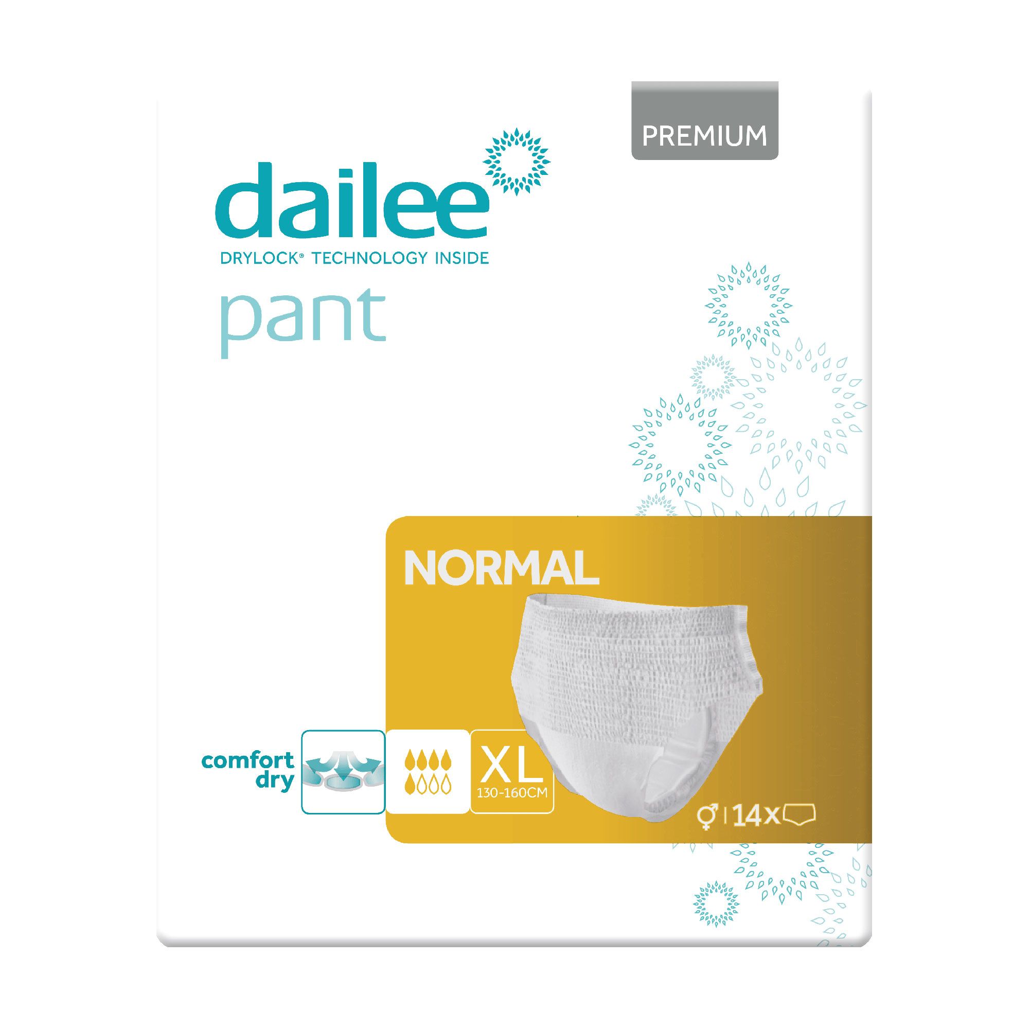 Підгузки-труси для дорослих Dailee Pant Premium Normal розмір XL (130-160 см), 14 шт — купити на ...