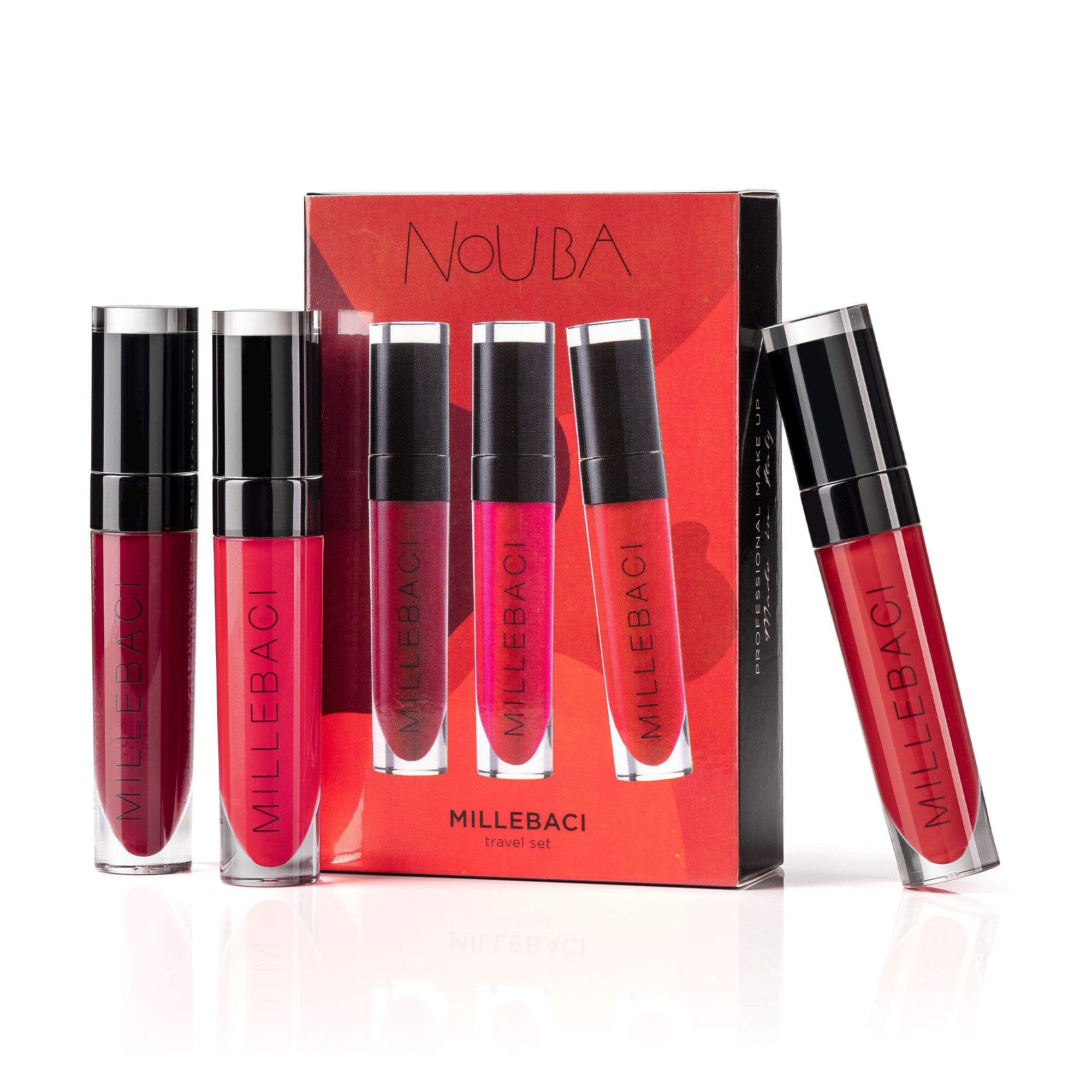 Набір стійких помад для губ NoUBA Millebaci No.1 Red Set, 3*6 мл ...