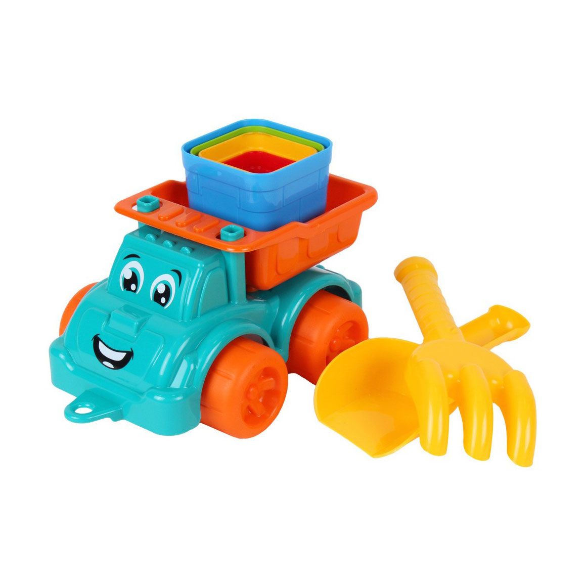 Набір для гри з піском Technok Максик лопата граблі машинка пасочки 4 шт Синій від 3