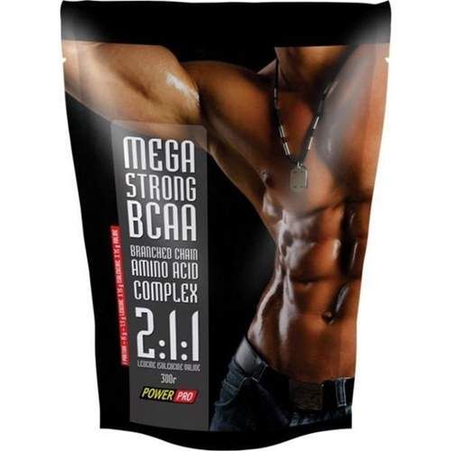 Аминокислота BCAA для спорта Power Pro Mega Strong BCAA 300 g /60 servings/ Без вкуса (879660 ...