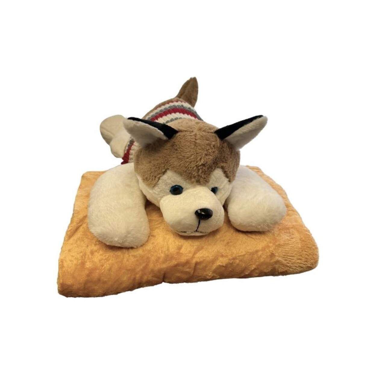 Дитячий плед 150х120 см з іграшкою Песик коричневий Ananasko P337 ...