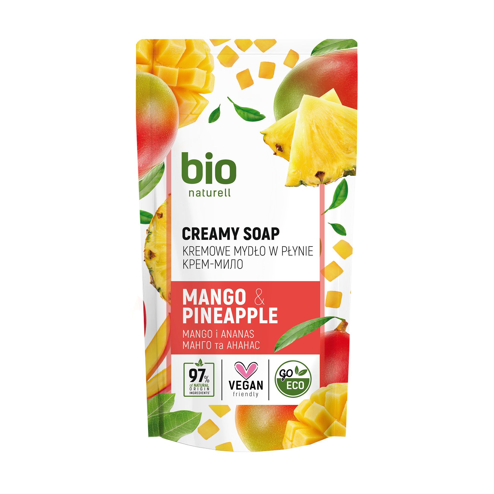 Жидкое крем-мыло Bio Naturell Манго и ананас, 460 мл (запаска) - купить ...