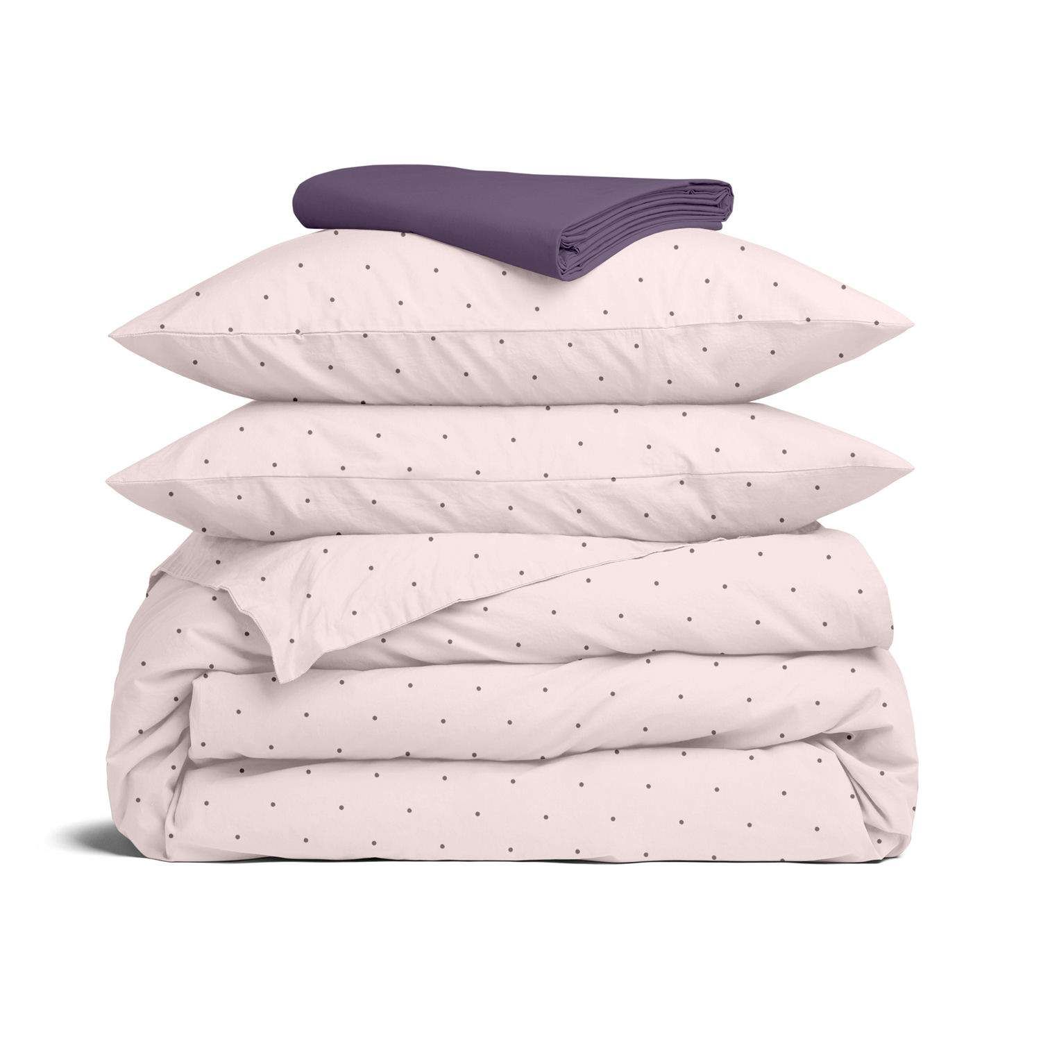 Двоспальна постільна білизна з простирадлом на резинці MINI DOTS CS49 ...