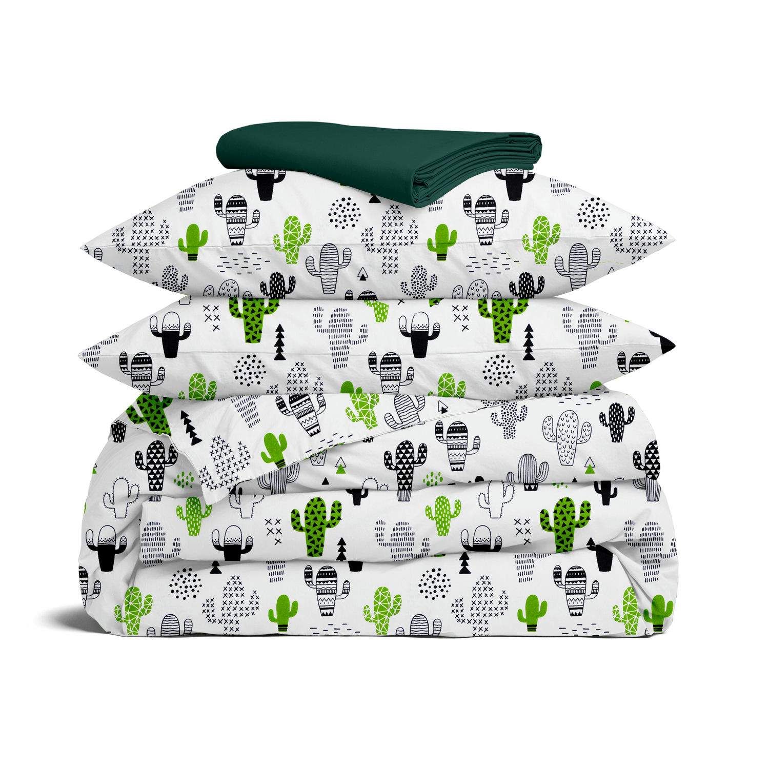 Двоспальна постіль з простирадлом на резинці CACTUS CS17 COSAS ...