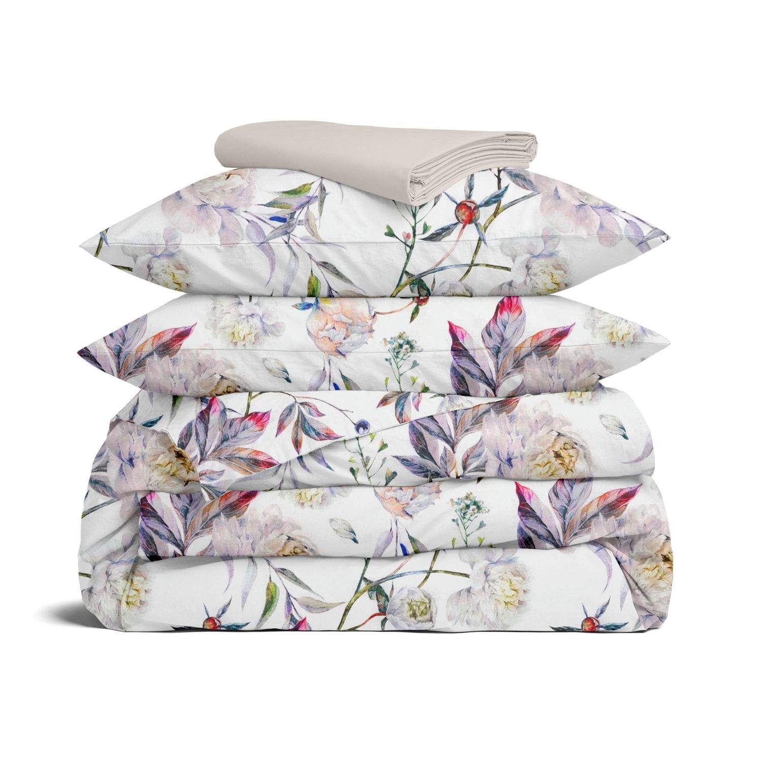 Євро постіль з простирадлом на резинці PEONY CS2 COSAS (4822052309360 ...