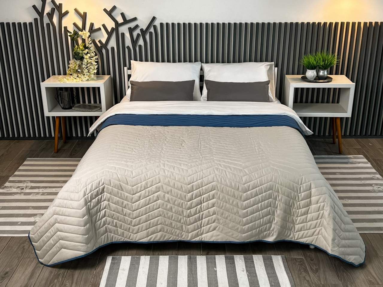 Покривало ArCloud ZigZag Infinity/Rainy Day стьобане двостороннє 200x220 євро (908248) — купити ...