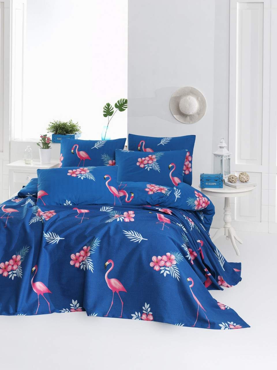 Покривало піке Lotus Home Perfect Flamingo блакитний 200x235 (908746 ...