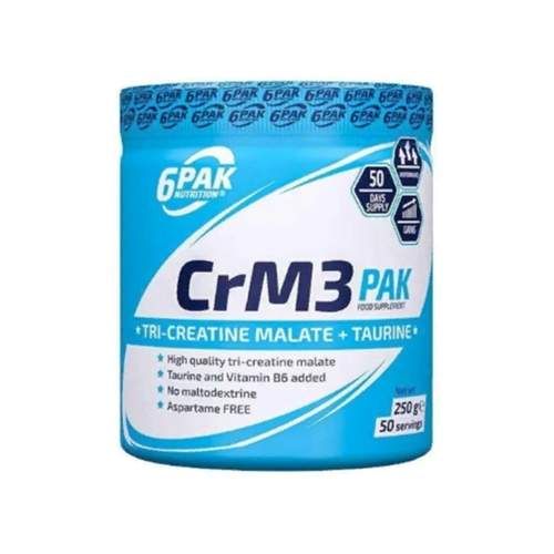 Креатин комплекс 6PAK Nutrition CrM3 PAK Tri-Creatine Malate And Taurine 250 g /50 servings ...