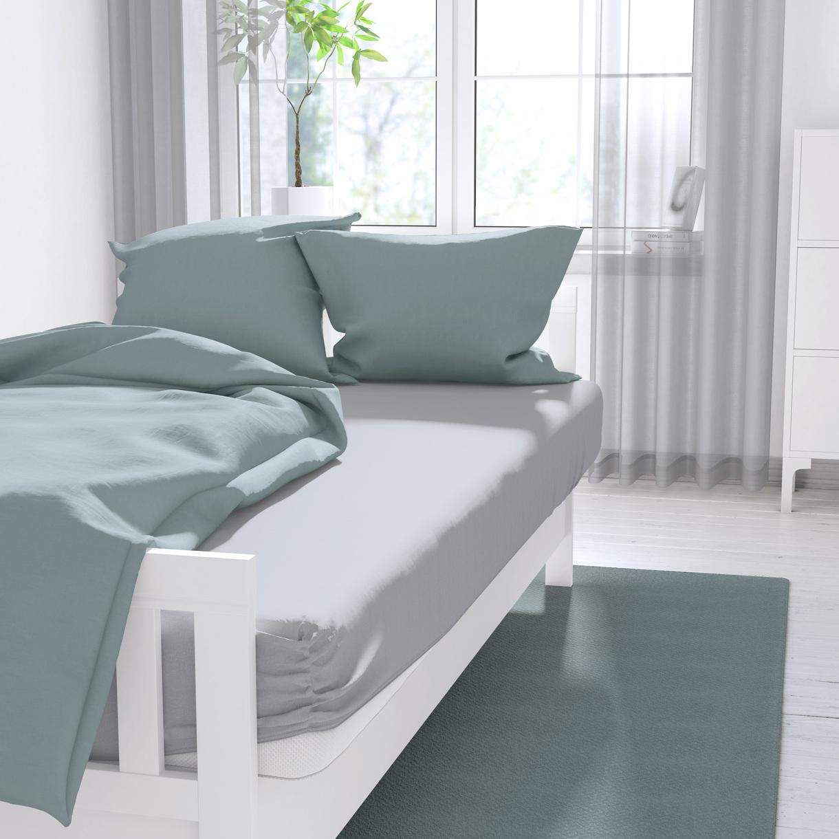 Простирадло на резинці LeLit Мікрофібра Сірий 160/200/25 P-0129 (920208 ...