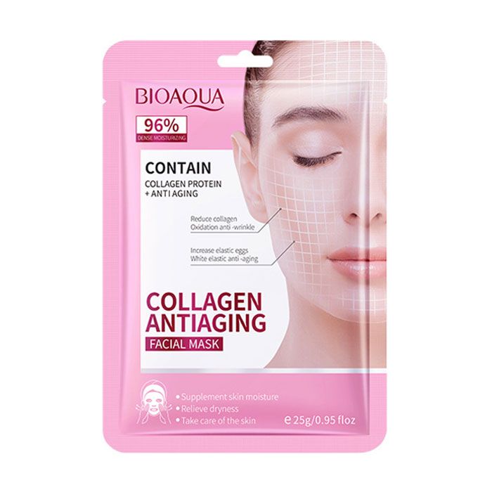 Антивозрастная тканевая маска для лица Bioaqua Collagen Antiaging ...