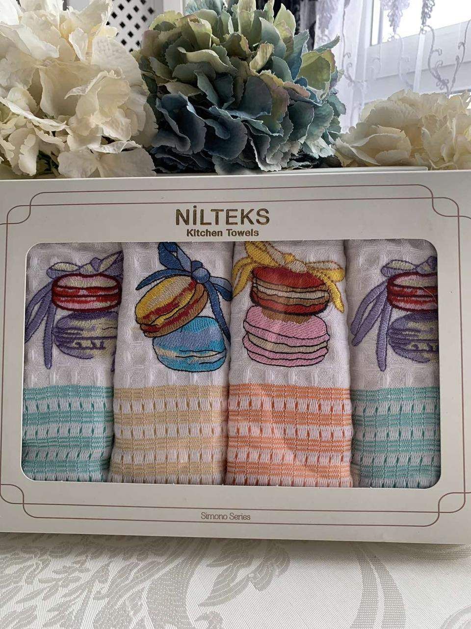 Вафельні рушники для кухні Nilteks Simona 50х70см 4 шт в коробці 927083 — купити на Eva Ua
