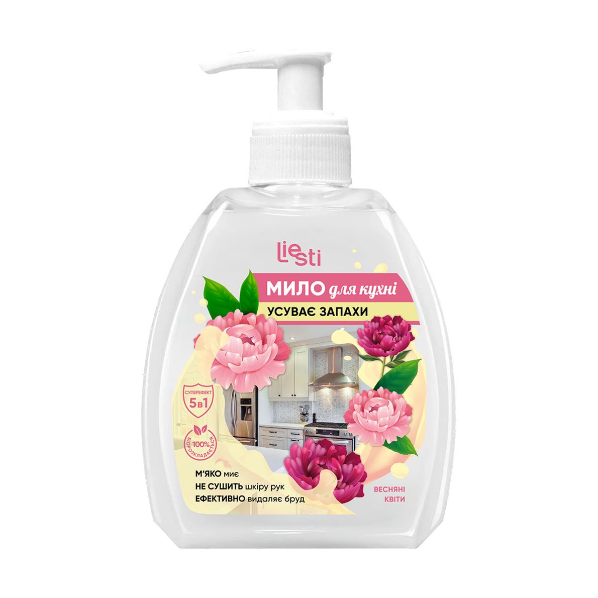 Мыло для кухни устраняющее запахи Liesti Весенние цветы, 300 мл ...