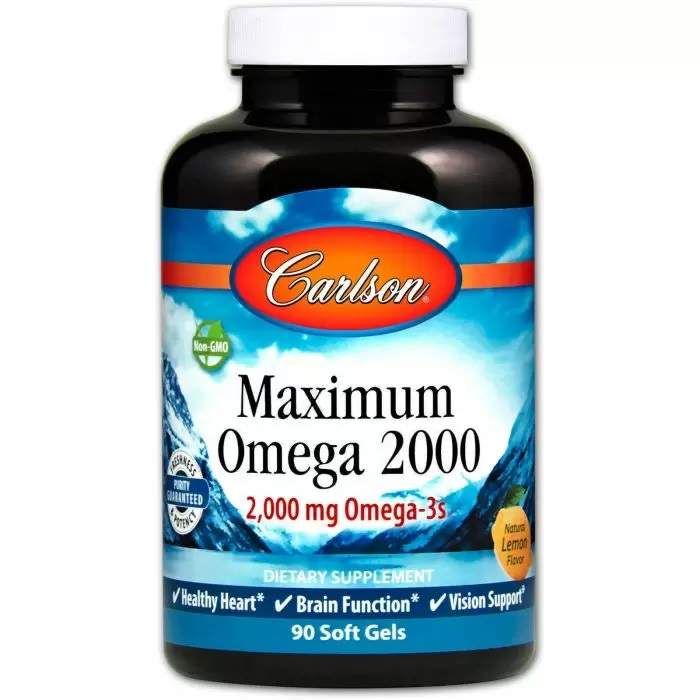 Омега 3 Carlson Labs Maximum Omega 2000 mg 90 Soft Gels Natural Lemon ...