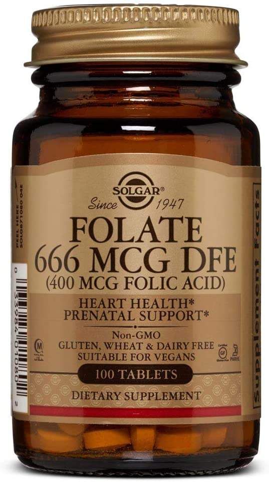 Фолиевая кислота Solgar Folate 666 mcg DFE (Folic Acid 400 mcg) 100 ...
