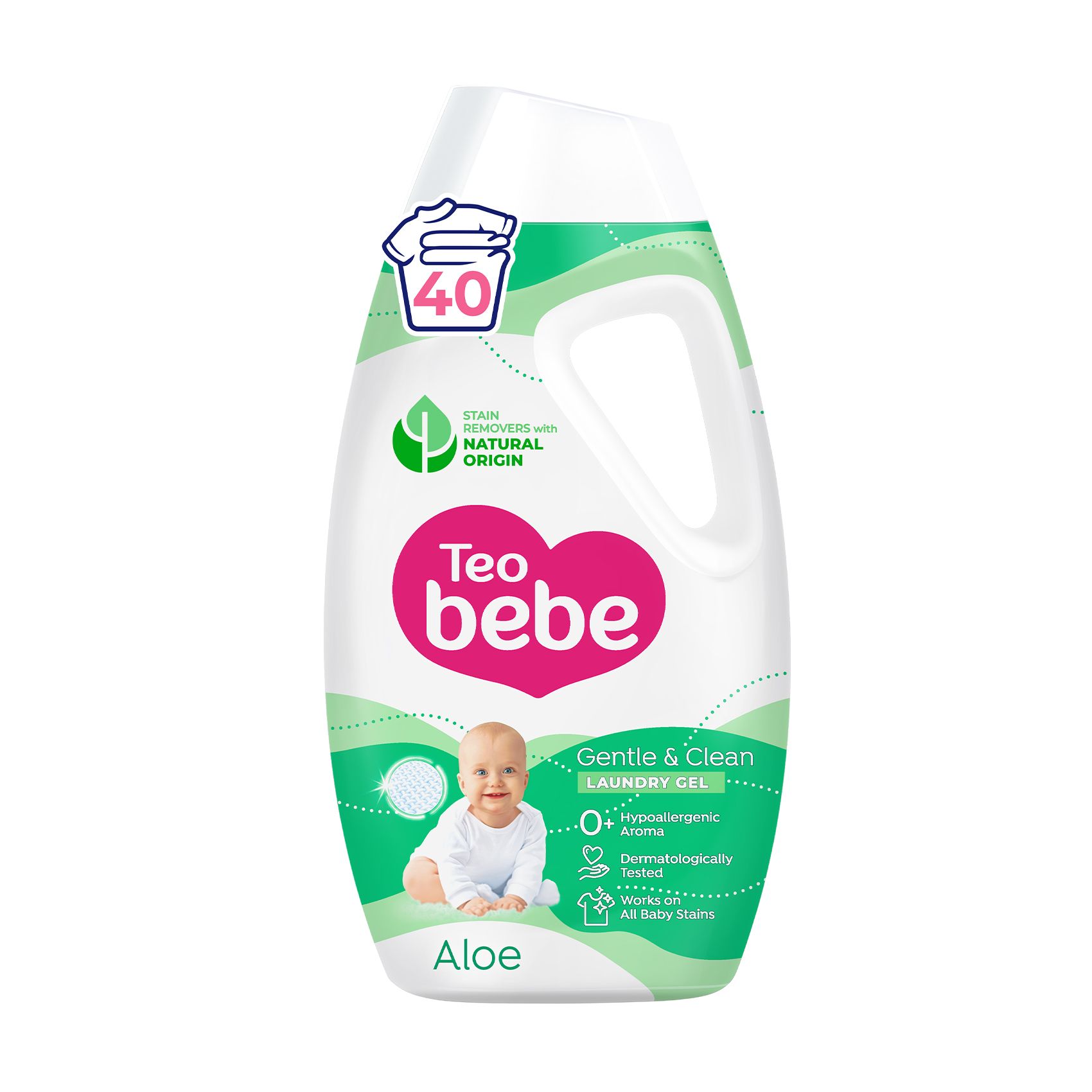 Гель для прання Teo Bebe Gentle & Clean Aloe для дитячих речей, 40 ...