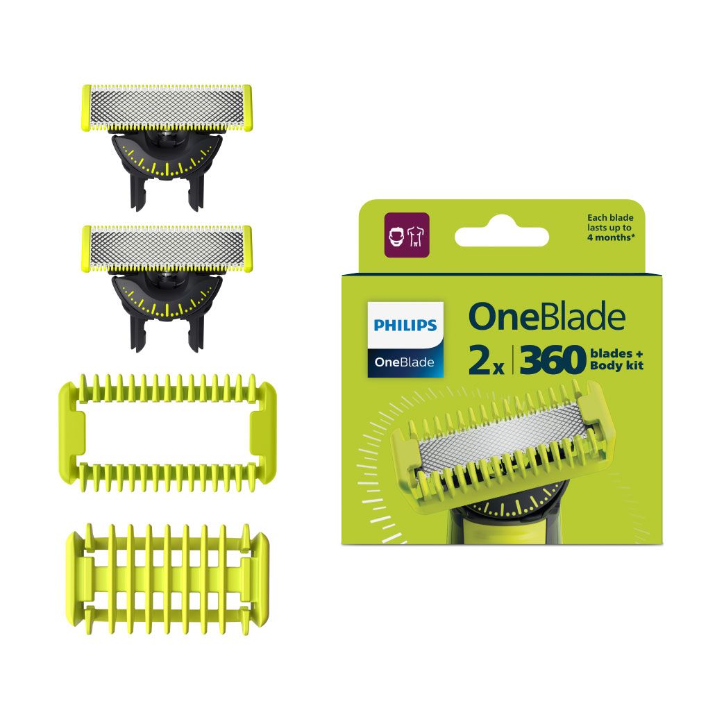 Змінні леза Philips OneBlade 360 Blades + Body Kit з насадками для тіла ...