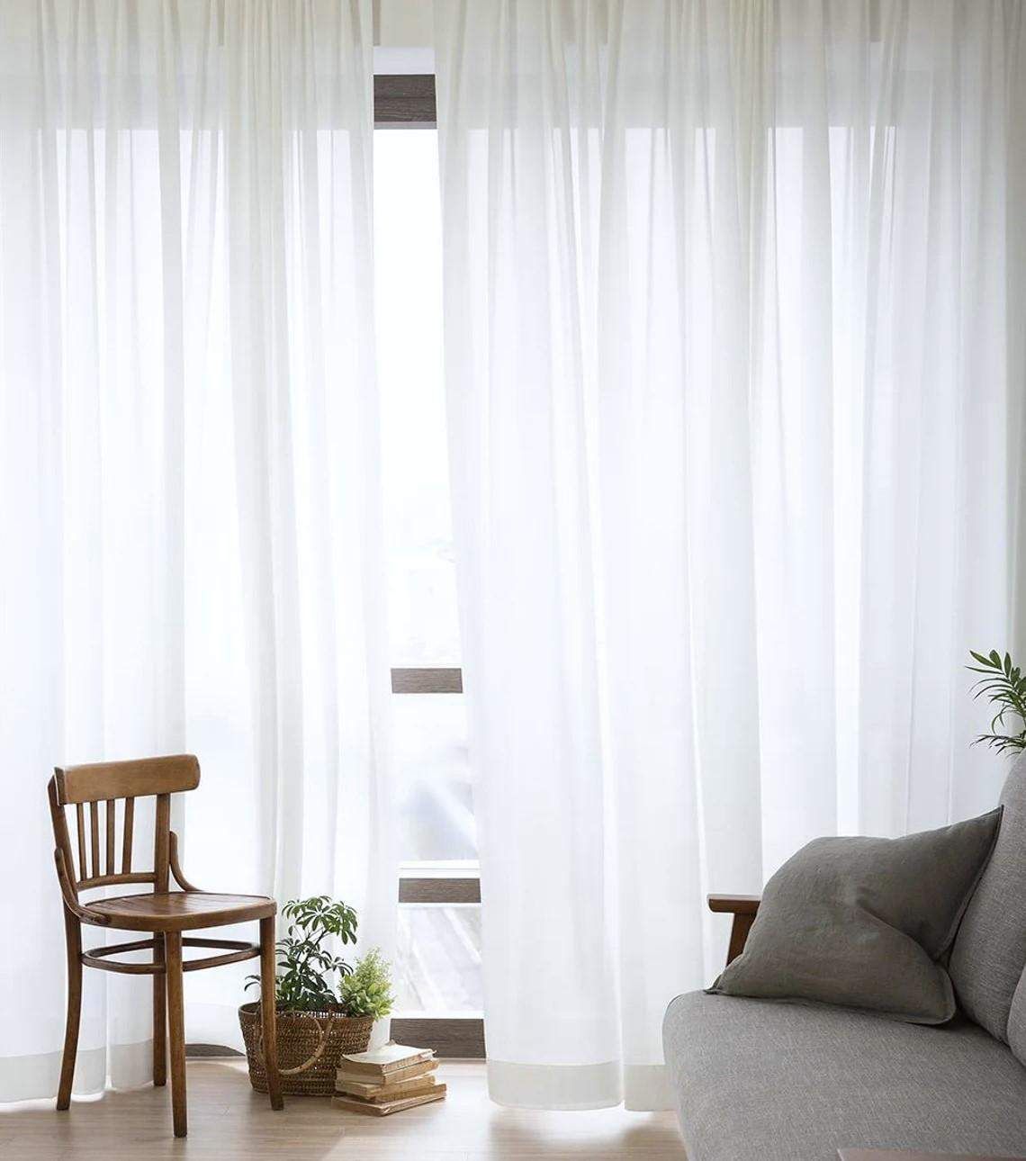 Комплект тюлей Креп Шелк Lux Portiery 300х280 - 2 шт Белый (TЕ1131 ...