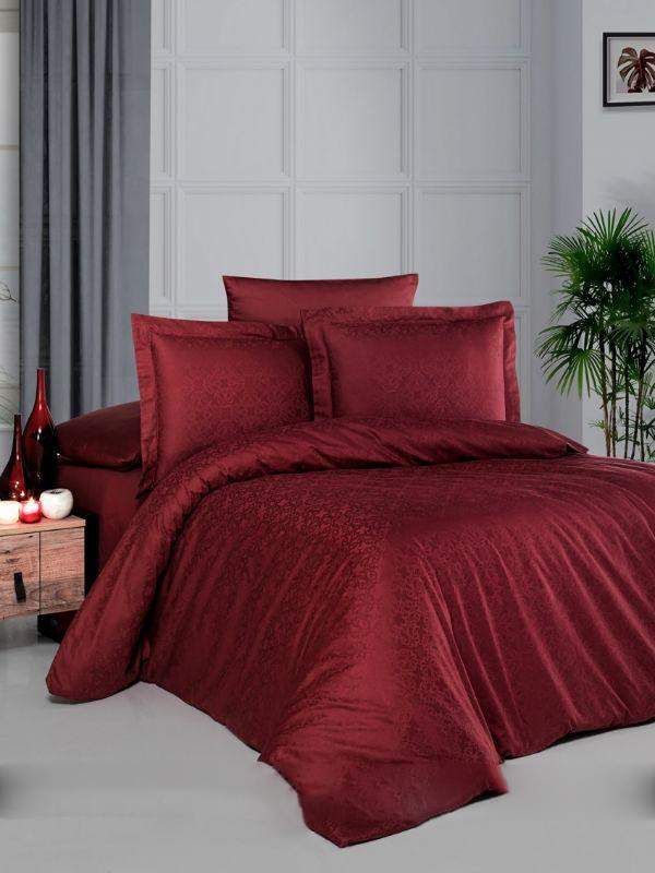 Постельное белье First Choice сатин Dark жаккард Lamone Dark Red евро (970193) — купить на EVA ...