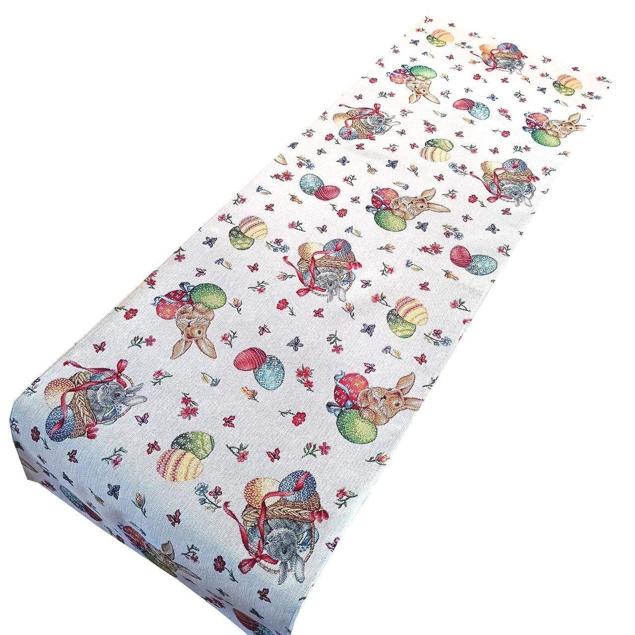 Дорожка на стол Maystat Веселые Кролики из гобелена 37х100 см бежевая (0021-37-100) (970489 ...