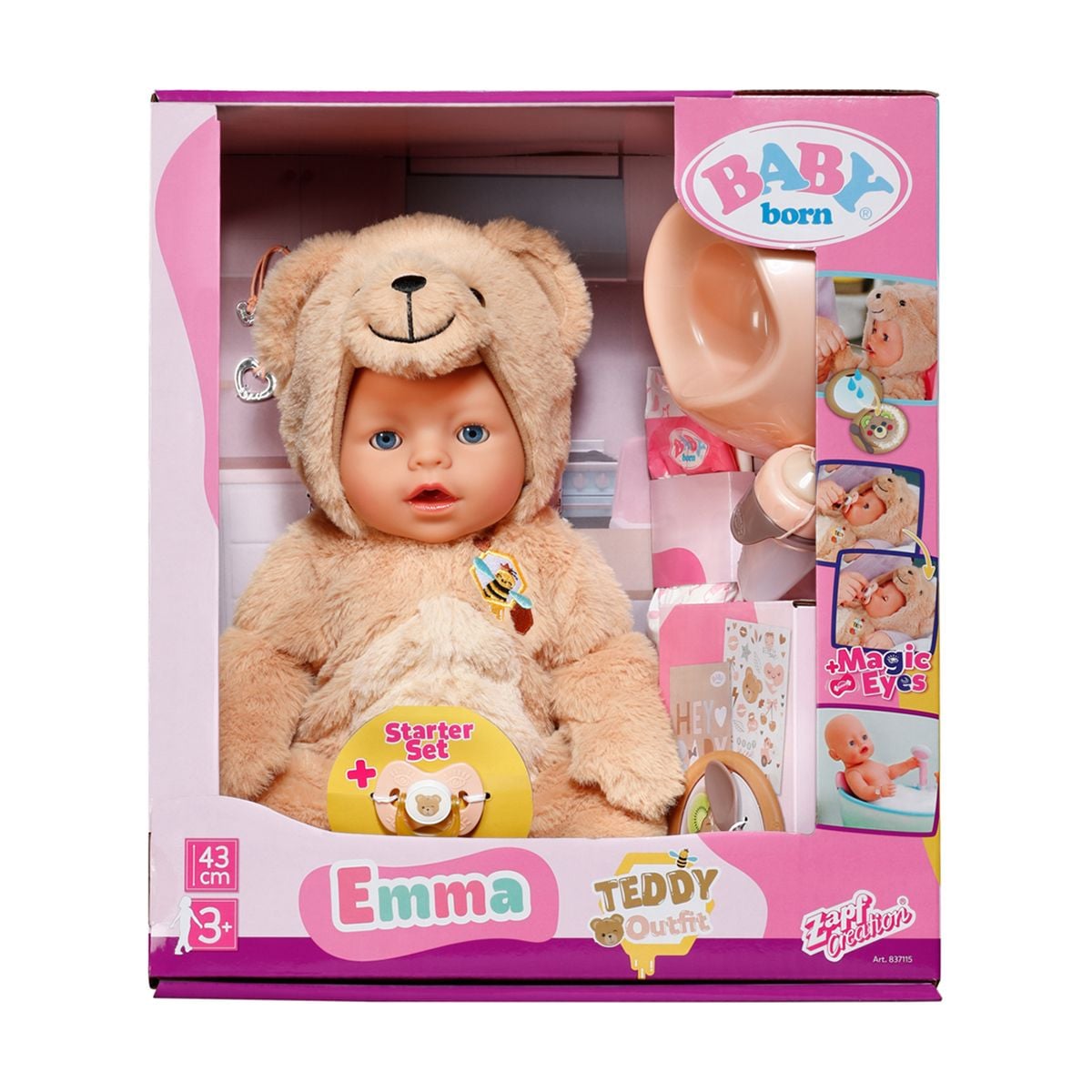 Кукла BABY born Эмма в костюме мишки, от 3 лет, 43 см (837115) - купить ...