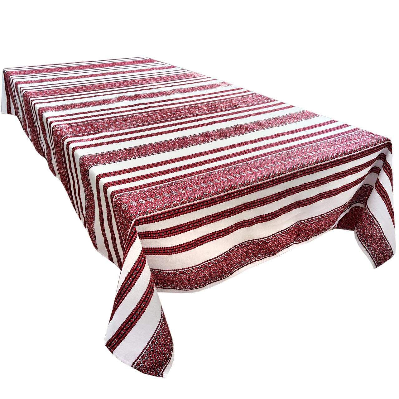 Cкатерть Maystat Червона рута тканая 120х160 см бело-красная (0096-P120-160) (971345) — купить ...