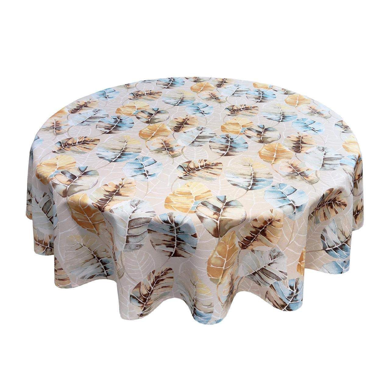 Cкатерть Maystat Осенний вальс с тефлоновой пропиткой Ø 120 см бежевая (0090-R120) (971478 ...