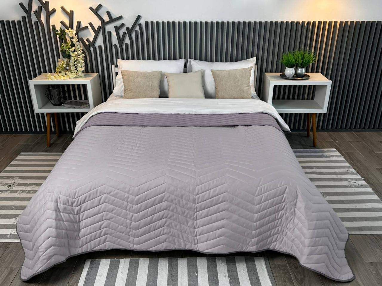 Покрывало ArCloud ZigZag Porpoise/Nirvana стеганное двустороннее 180x215 двуспальное (975087 ...