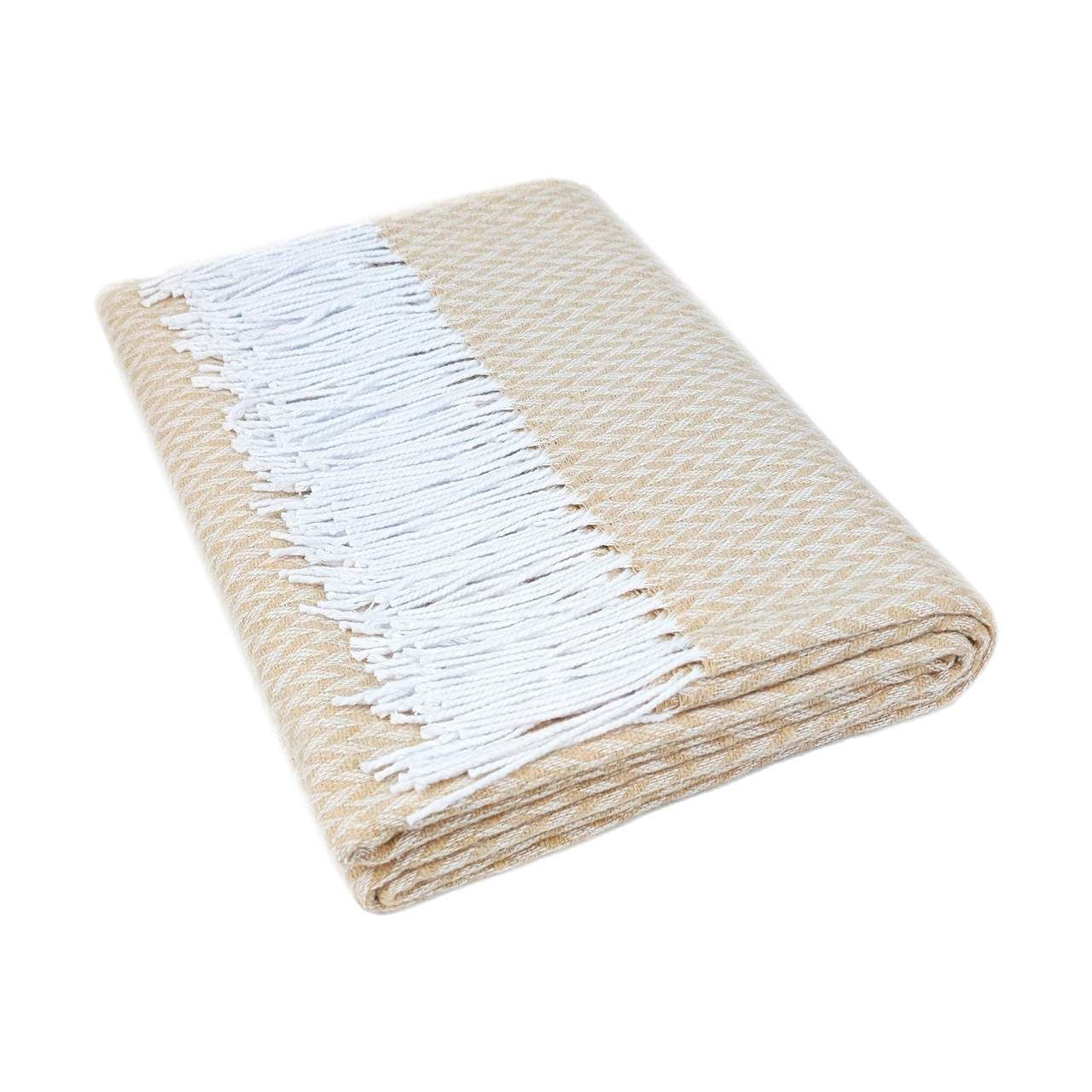 Плед хлопковый LINDA бежевый Love You 140 x 200 см (975675) — купить на ...