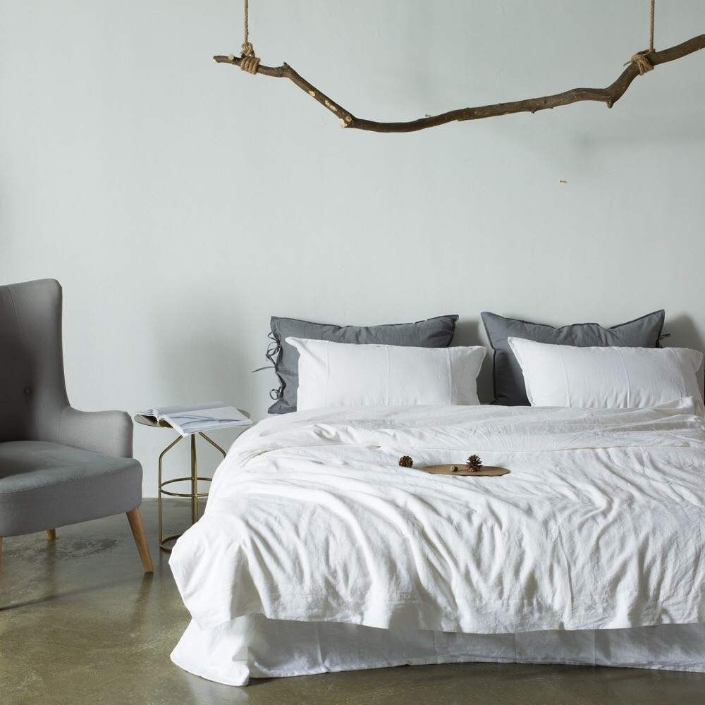 Комплект постельного белья Bella Villa Вареный хлопок Евро белый (W ...