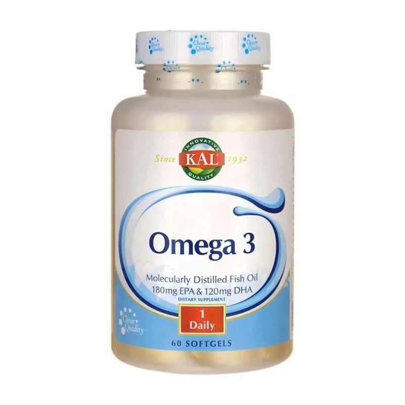 Омега-3 Kal Omega 3, 180 мг EPA, 120 мг DHA, 60 гелевих капсул - купить ...