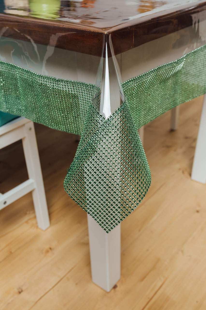 Силиконовая скатерть с Зеленой стразовой лентой 240х180 см (978872) — купить на EVA.UA — цена ...