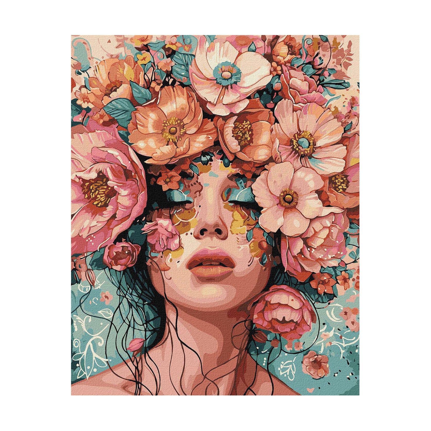 Картина по номерам Ideyka Девушка в цветах, 40*50 см (KHO8440) - купить ...