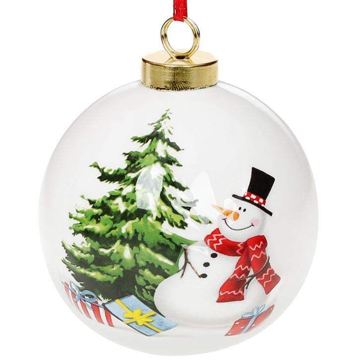 Ялинкова куля з кераміки BonaDi З Новим Роком 10 см Білий (811-521) (984086) — купить на EVA.UA ...